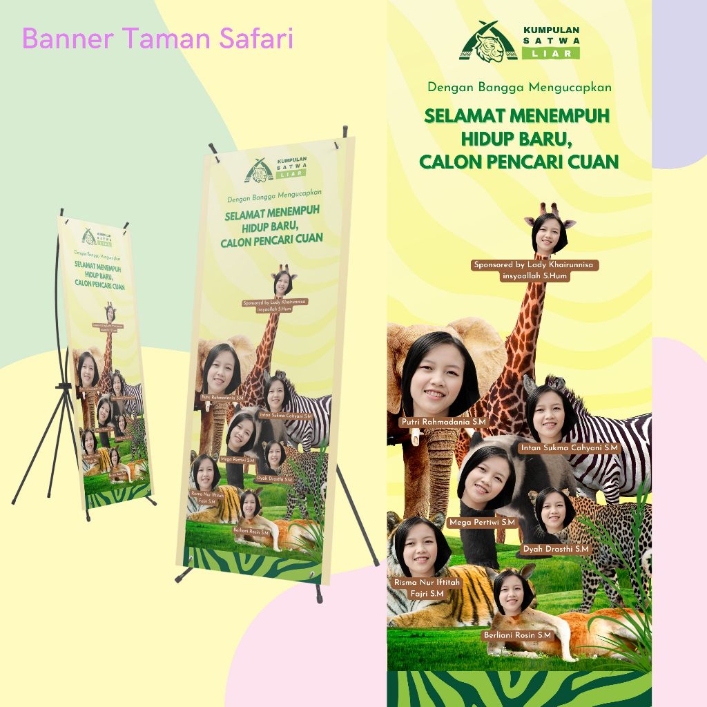 Jual CETAK BANNER WISUDA TAMAN SAFARI [X-BANNER UKURAN 160x60] | Shopee ...