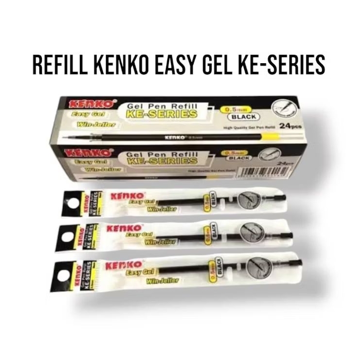 Jual Refill pulpen kenko easy gel hitam 0.5 / isi ulang pen gel kenko ...