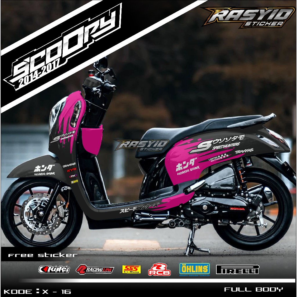 Jual COD Sticker Decal Full body Motor Honda Scoopy FI Lama 2014 2015 ...