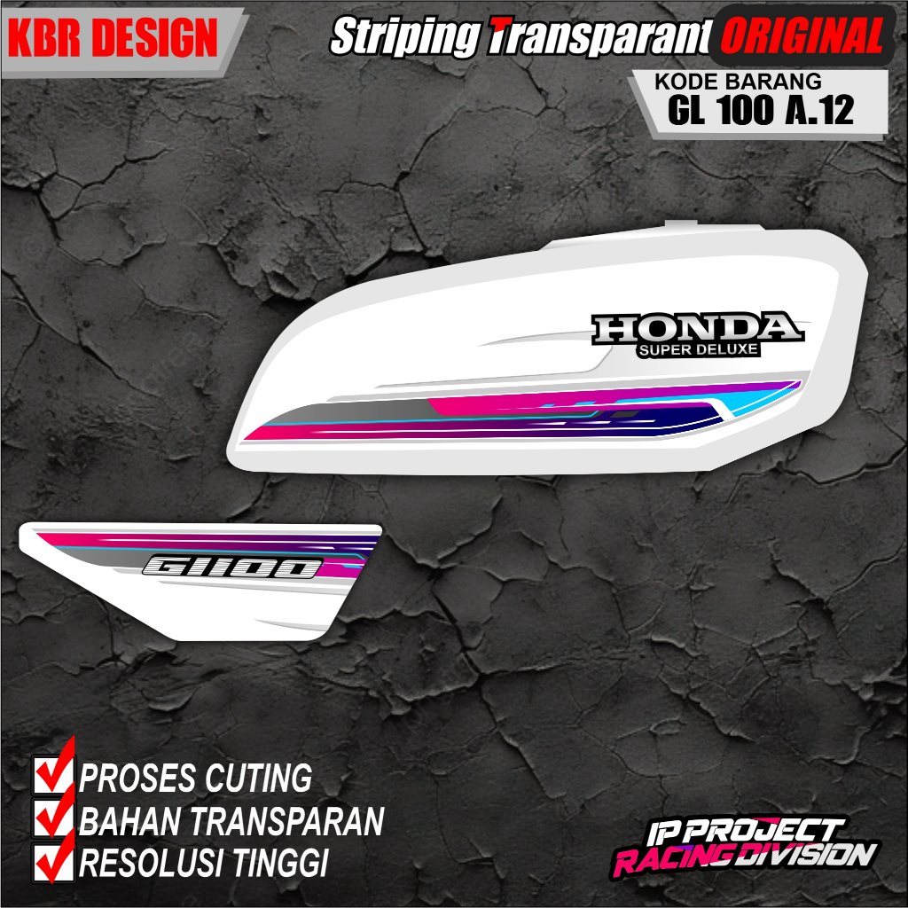 Jual (COD) STIKER STRIPING ORIGINAL MOTOR HONDA GL 100 VARIASI DESAIN ...