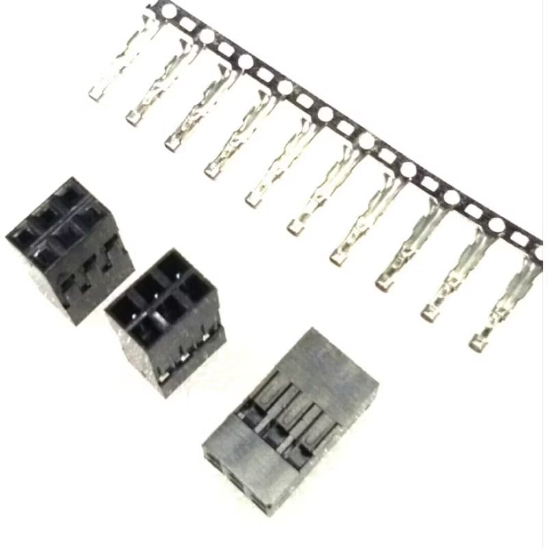 Jual 2x3 pin Female Connector Black Housing 6 pin + skun Dupont Female ...