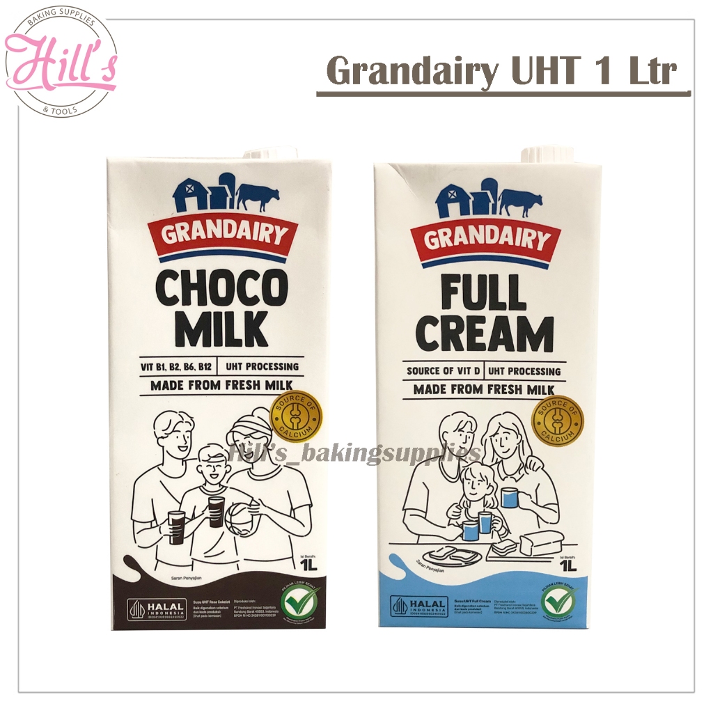 Jual GRANDAIRY SUSU UHT 1 Ltr FULL CREAM HALAL / CHOCO MILK 1L Liter ...