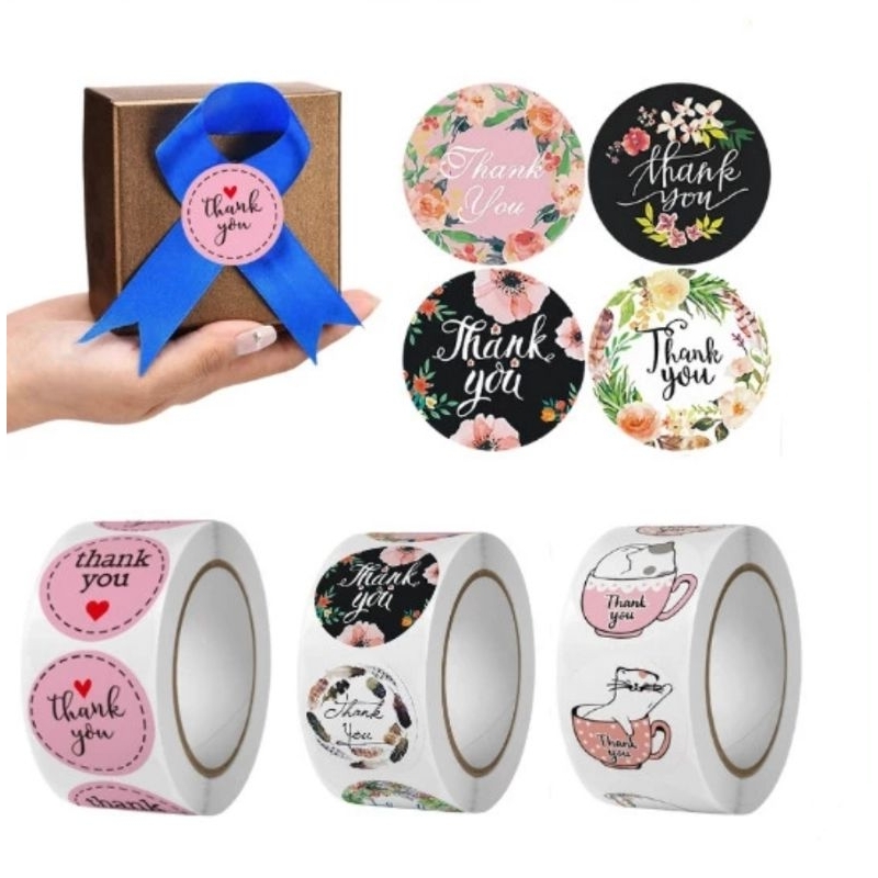 Jual Stiker Thank You Roll Label Ucapan Terima Kasih Sticker Gift ...