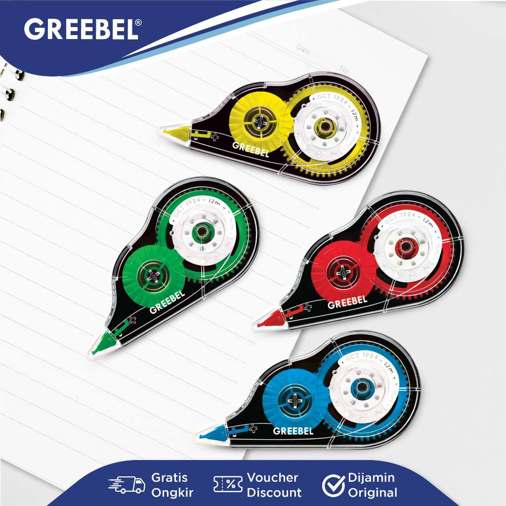 Jual GREEBEL Correction Tape GCT-1924 / Tip-ex Kertas Roll, Tipe X ...