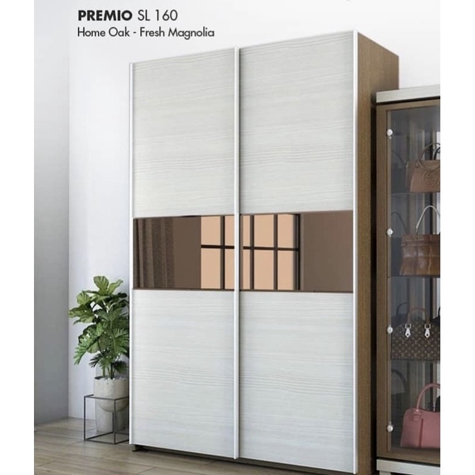 Jual Lemari Pakaian Sliding 160 Cermin / Activ Premio SL 160 - Home Oak ...