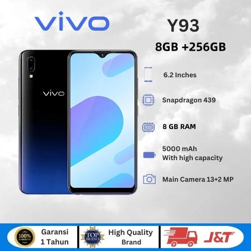 Jual Vivo Y93 HP Murah 6.2 Inch Layar Full RAM 8GB ROM 256 GB 13MP HD ...