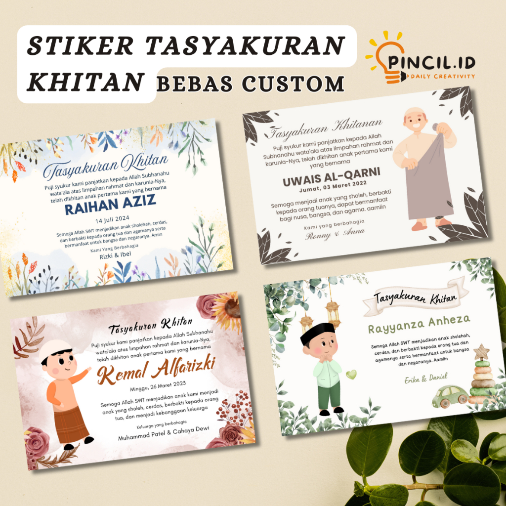 Jual STIKER tasyakuran khitanan, kartu sukuran sunatan, kartu syukuran ... Jual STIKER tasyakuran khitanan, kartu sukuran sunatan, kartu syukuran ...