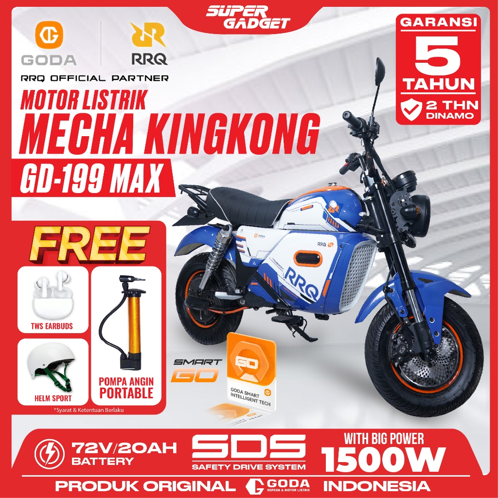 Jual GODA 199 MAX MECHA KINGKONG Motor Listrik 72V/20AH Garansi Resmi | Shopee Indonesia