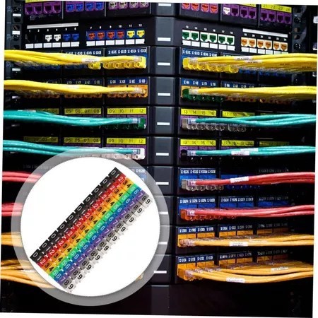 Jual 100pcs Cable Markers Colourful C-Type Marker Number Tag Label ...