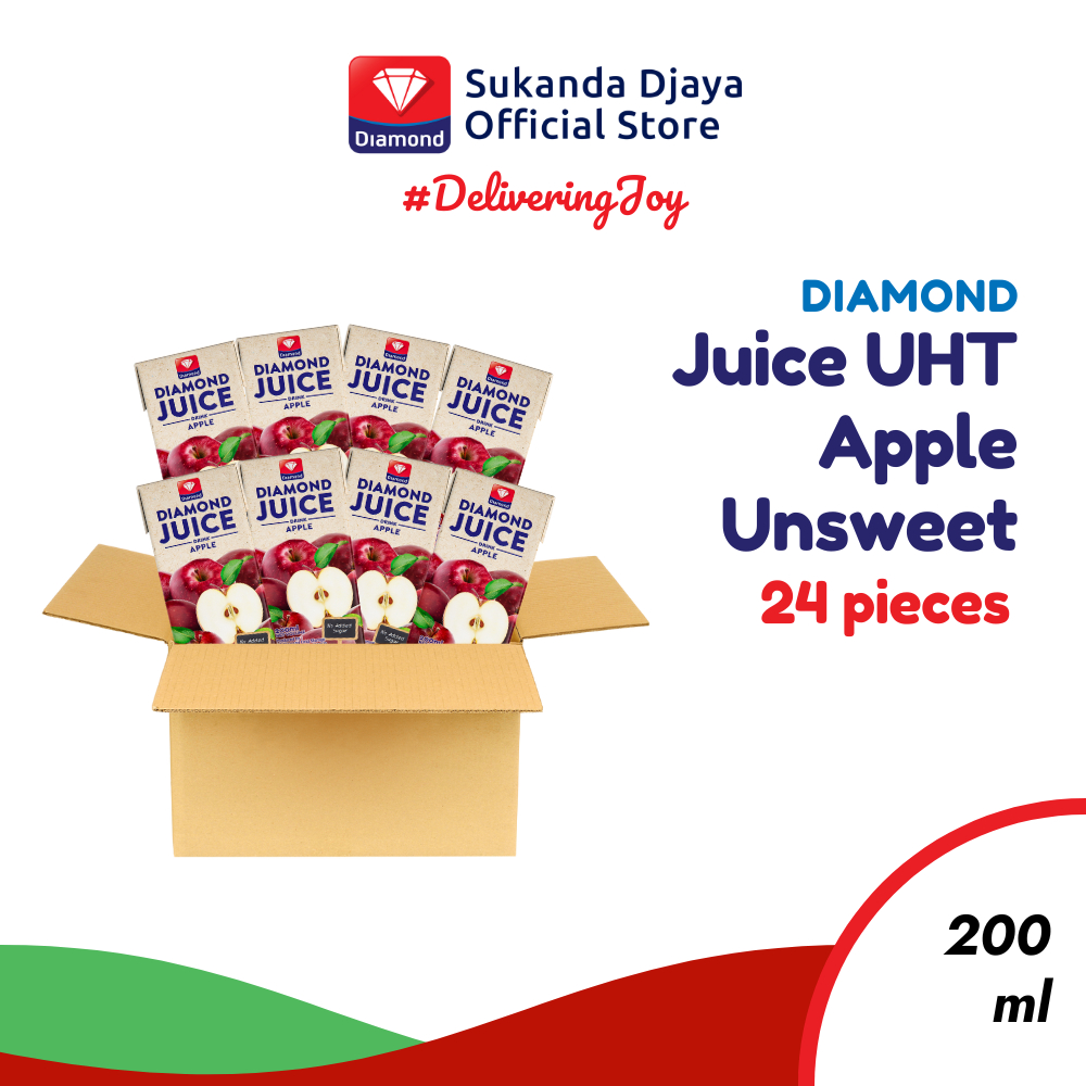 Jual Diamond UHT Juice Apple Unsweet 200 Ml ISI 6 | Shopee Indonesia