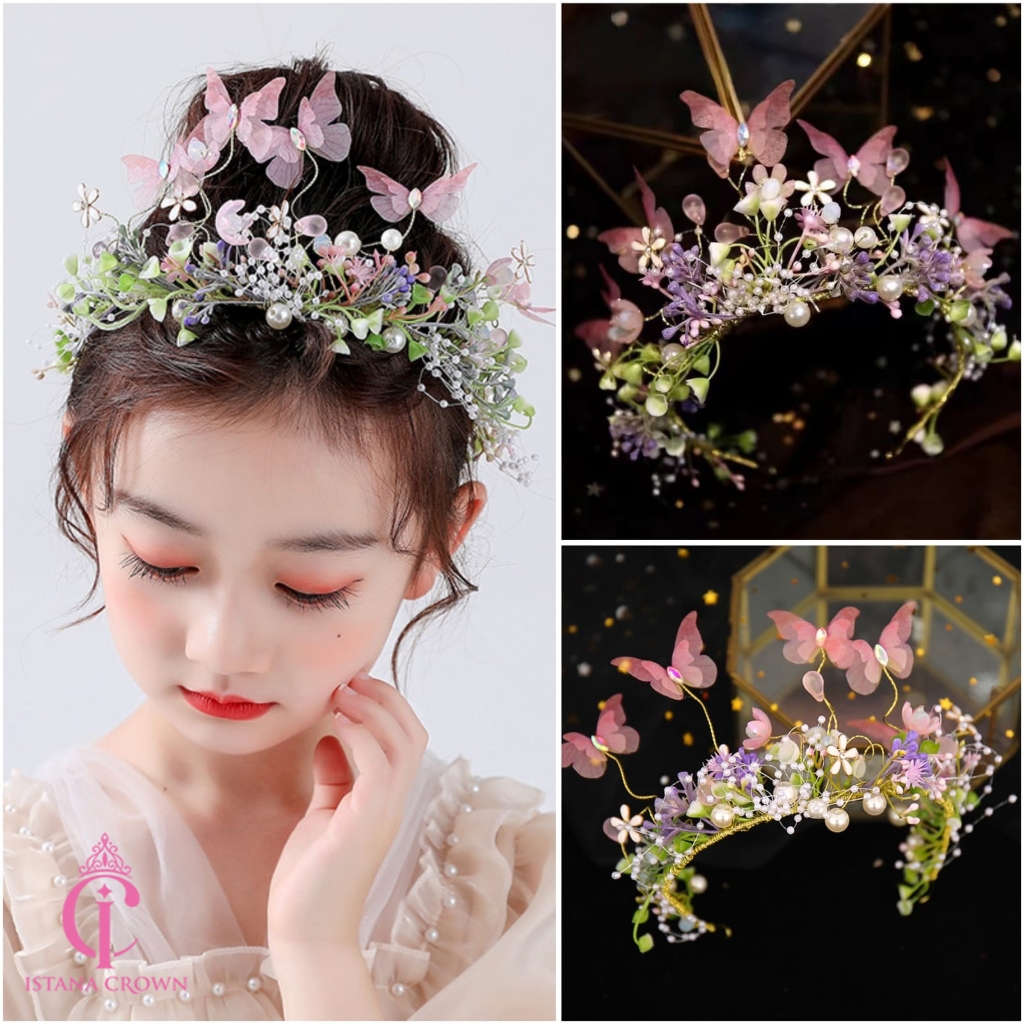 Jual Ariel Headpiece - Hairpiece Kupu Warna Pink Ala Princess - Mahkota ...