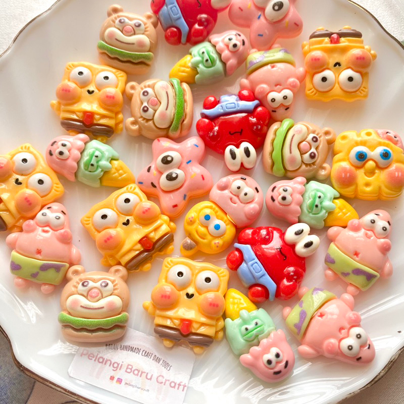 Jual 10 Pcs Clay Spongebob Squarepants Patrick Mr crab Bikini Bottom ...