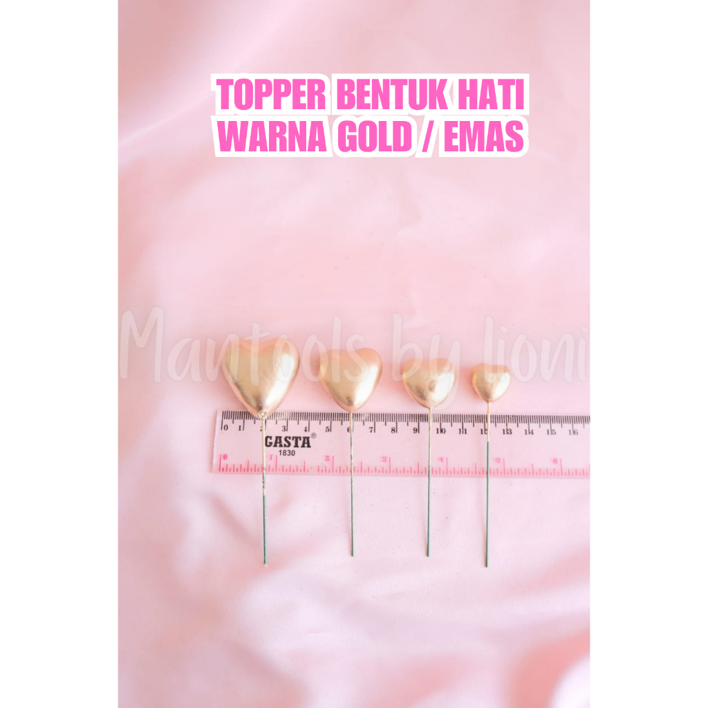 Jual TOPPER KUE BENTUK HATI WARNA GOLD / EMAS UNTUK DEKORASI KUE CAKE ...