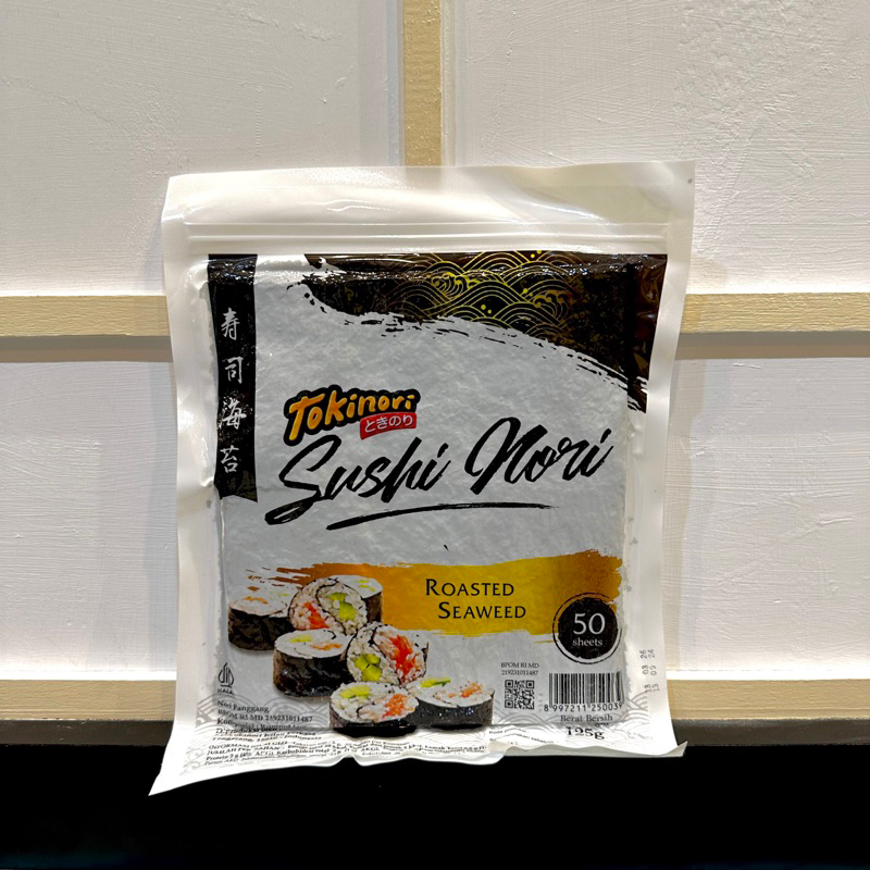 Jual Tokinori Sushi Nori 50 lembar | Roasted Seaweed Halal MUI | Shopee ...