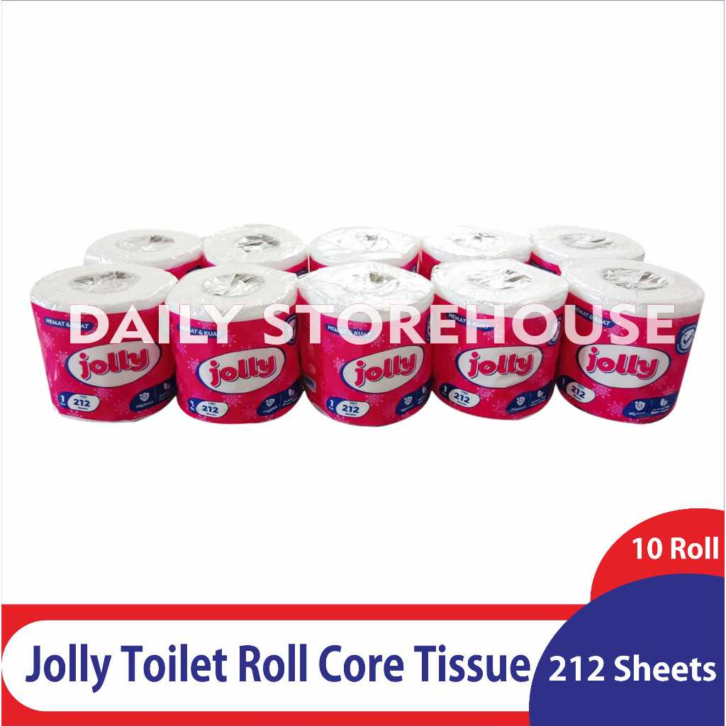 Jual Tissue Jolly Toilet Core Emboss Isi 10 Rolls 212 Sheets Tisu ...