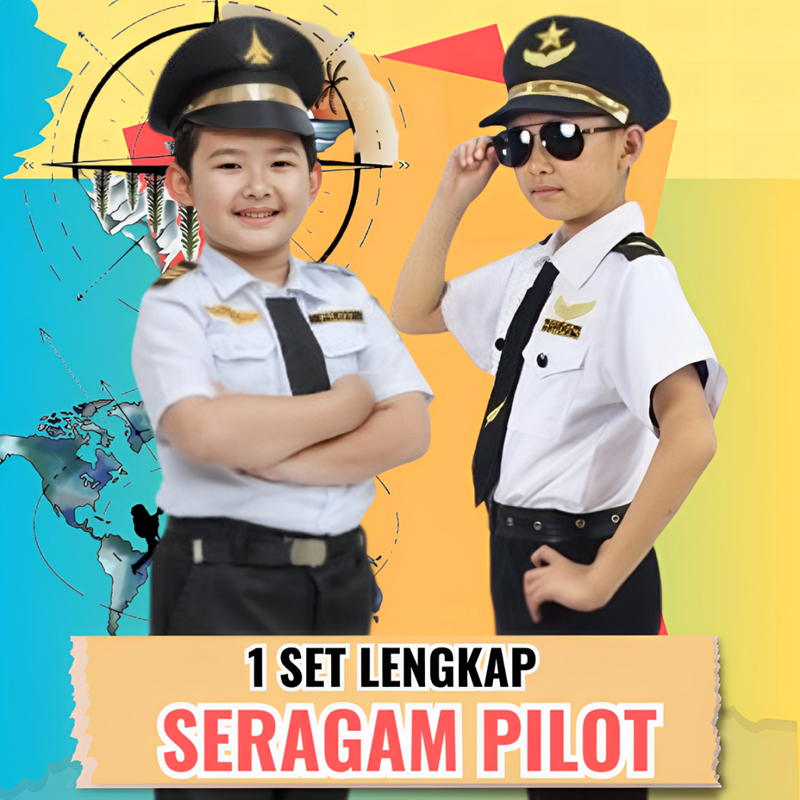 Jual Baju Seragam Setelan Kostum Karnaval Anak Profesi Pilot Baju ...