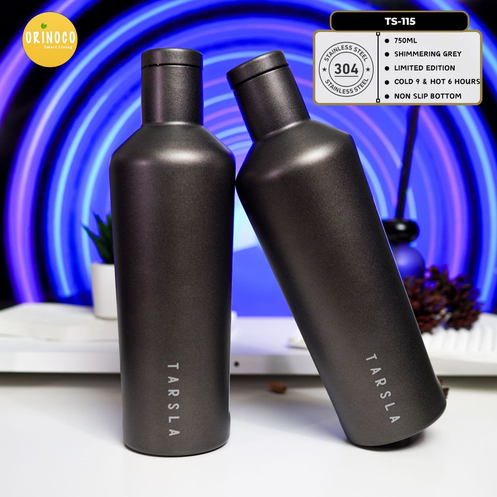 Jual Orinoco Botol Tumbler Stainless 750ML Black Powder Coating TS-115 ...
