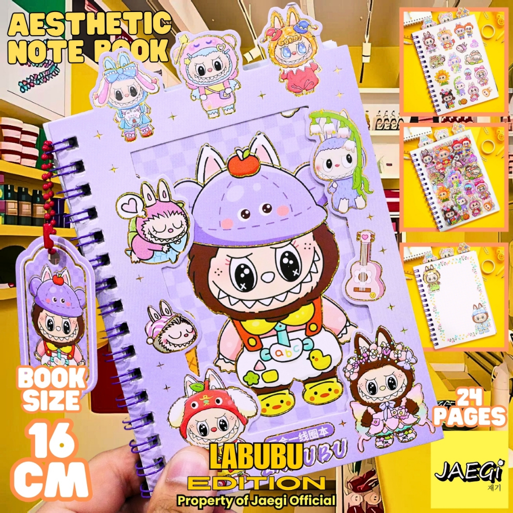 Jual JAEGi - Note Book + Sticker Cute Monster Edition Labubu 24 lembar ...