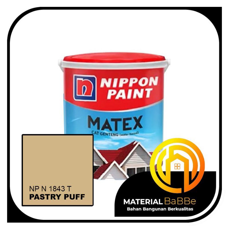 Jual Nippon Matex Genteng NP N 1843 T Pastry Puff 2,5 Liter | Cat Pelapis Atap | Shopee Indonesia