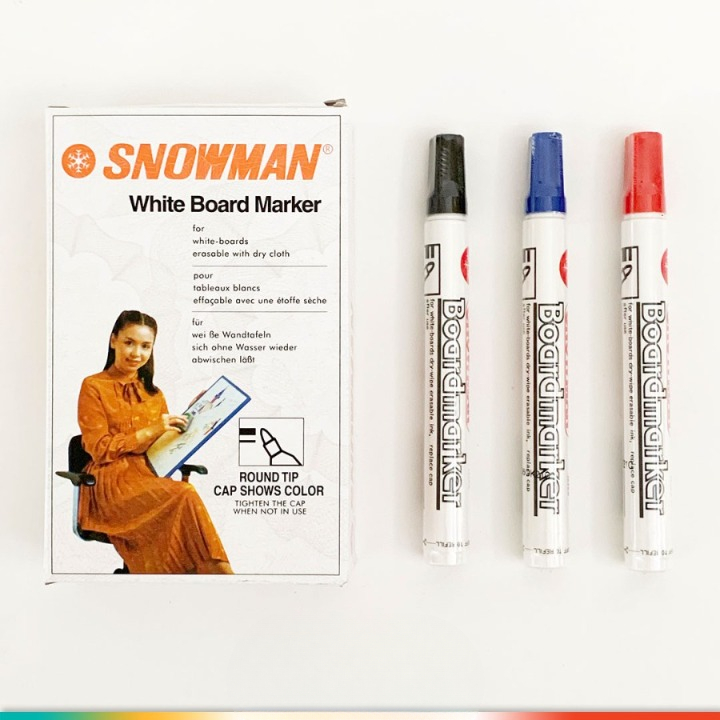 Jual Spidol Whiteboard Snowman BG-12 / Whiteboard Marker / Spidol Papan ...