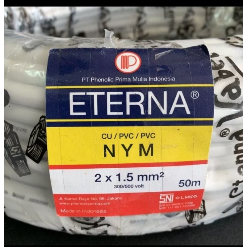 Jual Kabel NYM ETERNA 2X1,5MM 2 x 1,5 MM 50M KuningarKabel Listrik PLN | Shopee Indonesia