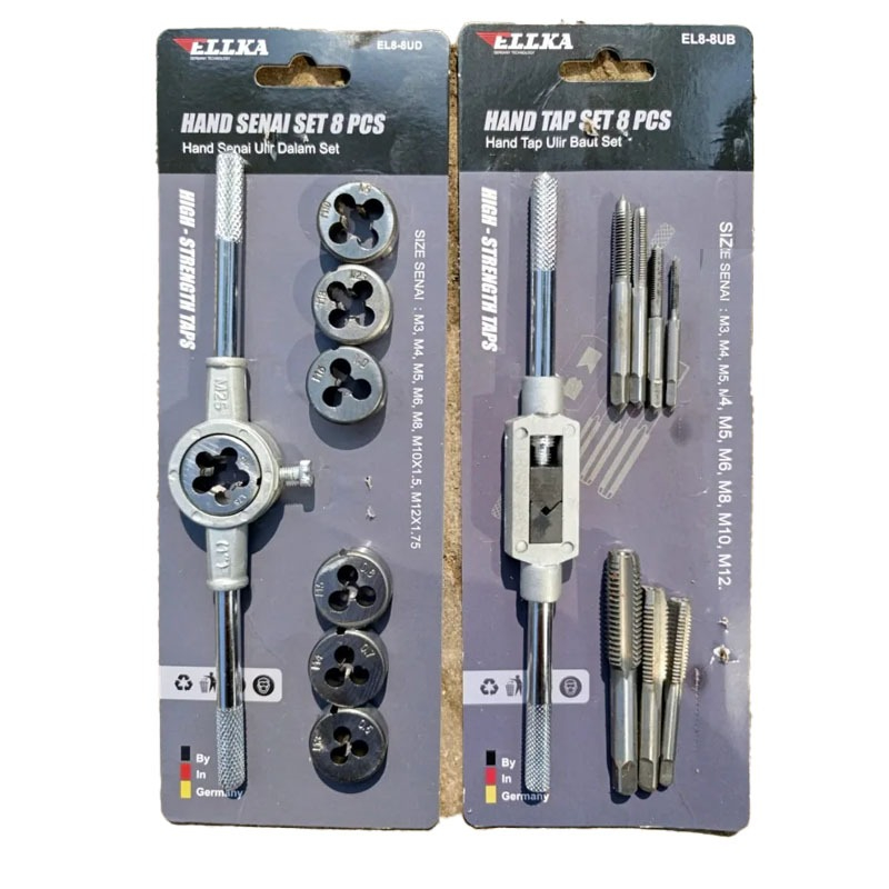 Jual TEKIRO 8 Pcs Hand tap and die set Alat Snai dan Tap Ulir Baut Senai Die Senei hand tap set ...
