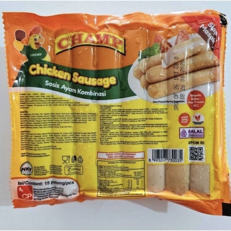 Jual CHAMP SOSIS AYAM 375g - SOSIS AYAM 375G - SOSIS AYAM CHAMP BERAT 375G | Shopee Indonesia