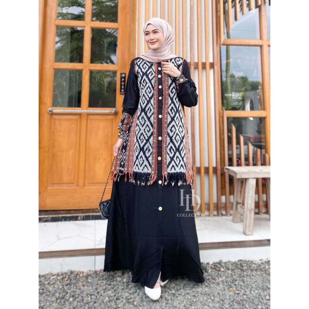 Jual HD Collection Gamis Etnik Full Kancing Baju Pesta Wanita Matt ...