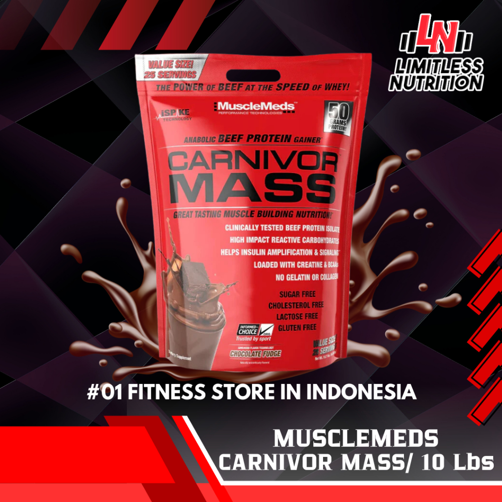 Jual MUSCLEMEDS Carnivor Mass 10lbs Beef Protein Mass Gainer 10 lbs ...