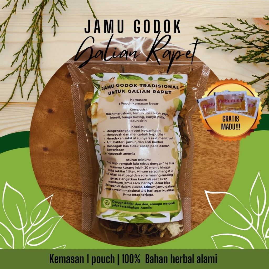 Jual Jamu Godok Tradisional Galian Rapet Kemasan Pouch (Gratis Madu ...
