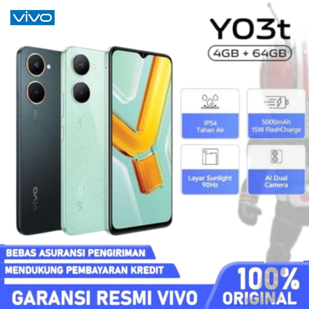 Jual VIVO Y03T 4G 4+64GB ORIGINAL GARANSI RESMI | Shopee Indonesia