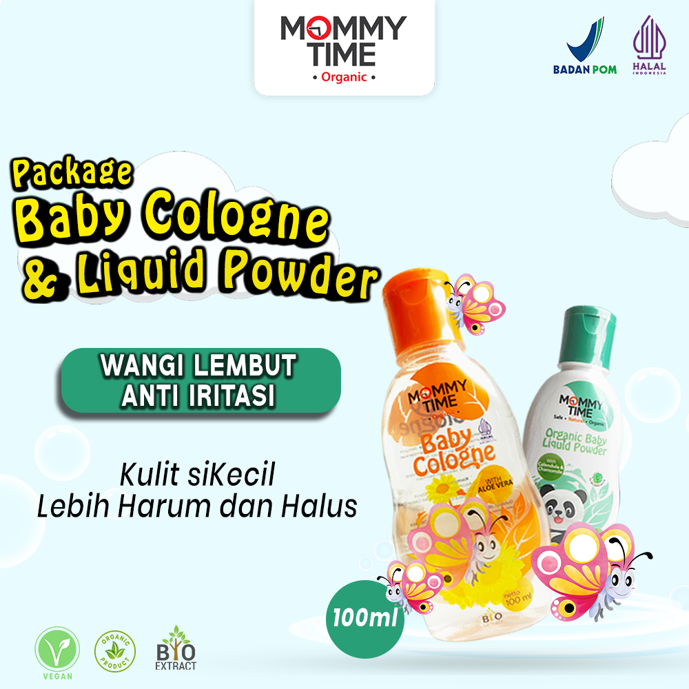 Jual Paket Mommy Time Baby Cologne 100ml dan Baby Liquid Powder Talc ...