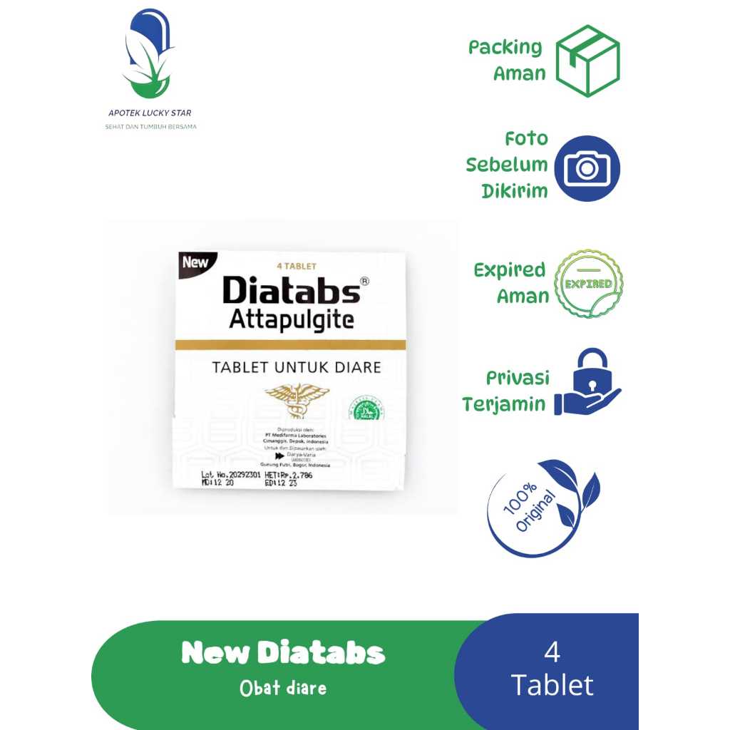 Jual Diatabs - Obat Antidiare, Penyerap Racun / Bakteri Diare | Shopee ...