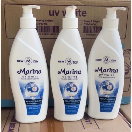 Jual (SIAP KIRIM) Marina Uv White Healthy & Glow Hand Body Lotion 350ml ...