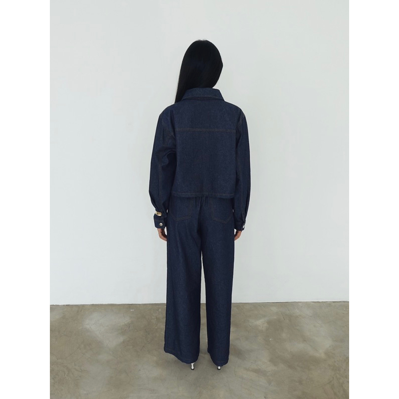 Jual PUFF IT UP - Denim One Set / Denim Jacket / Denim Pants / Cropped ...