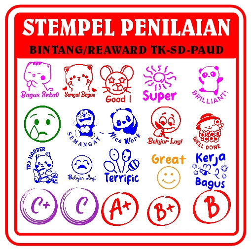 Jual Stempel Nilai Reward SD / TK / PAUD / Home Schooling | Shopee ...