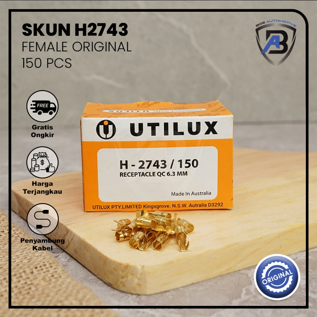 Jual SKUN BULAT CEWEK / KONEKTOR FEMALE TERMINAL UTILUX H-2743 ORIGINAL ...