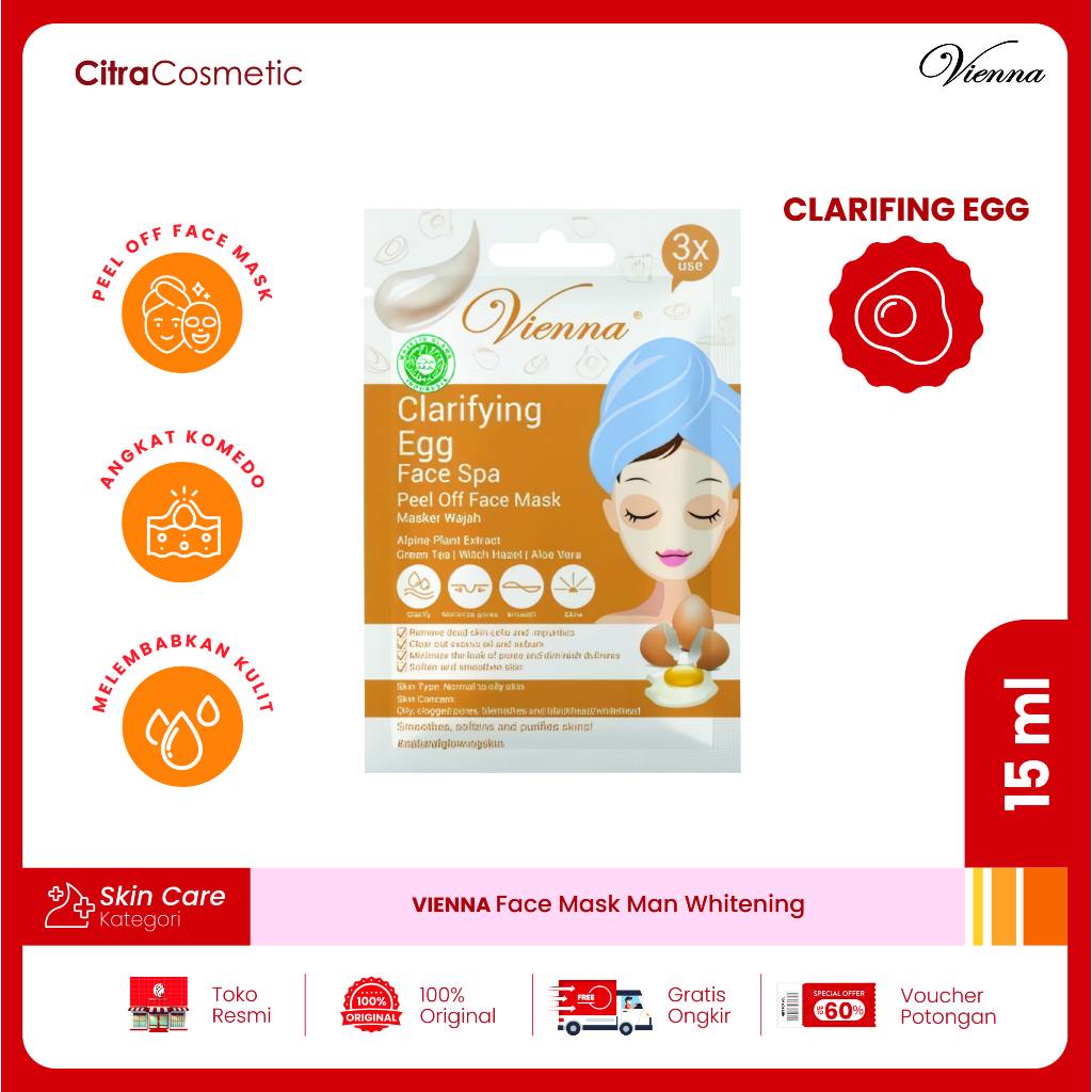 Jual ️CitraCosmetic ️ Vienna Face Mask Peel Off Clarifying Egg 15 Ml ...
