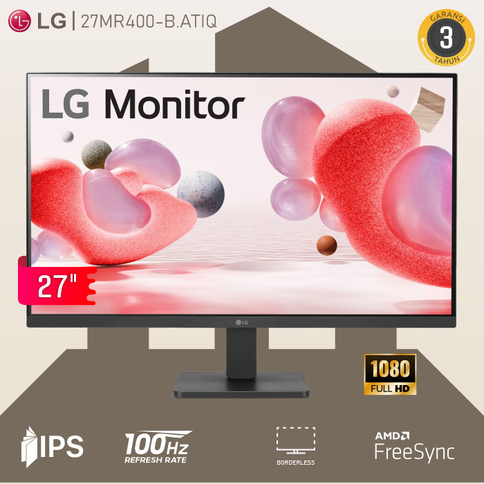 Jual Monitor LG 27" IPS 100Hz FreeSync Borderless 27MR400-B.ATIQ Gaming ...