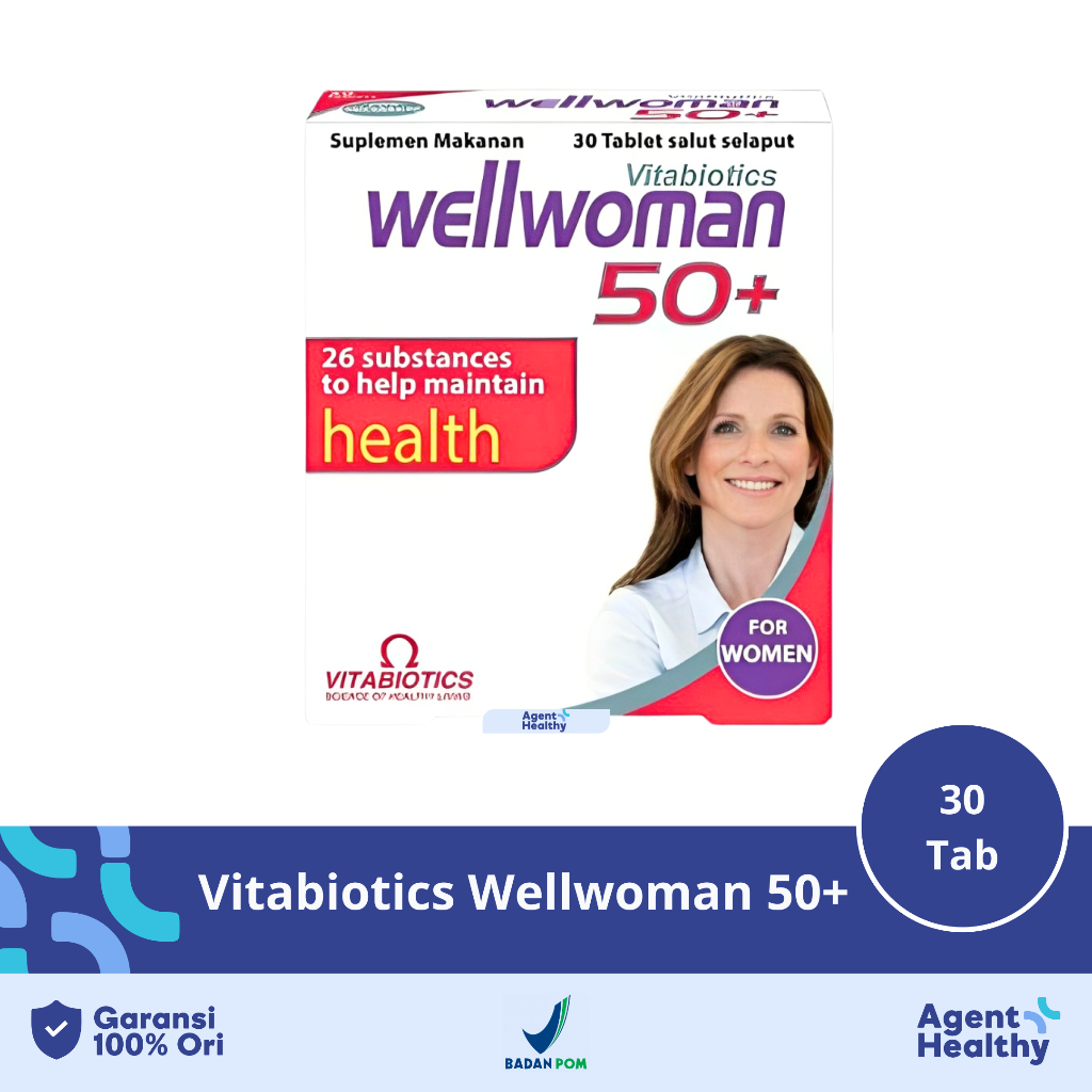 Jual Vitabiotics Wellwoman 50+ isi 30 Tablet - Suplemen Kesehatan Wanita Lansia | Shopee Indonesia