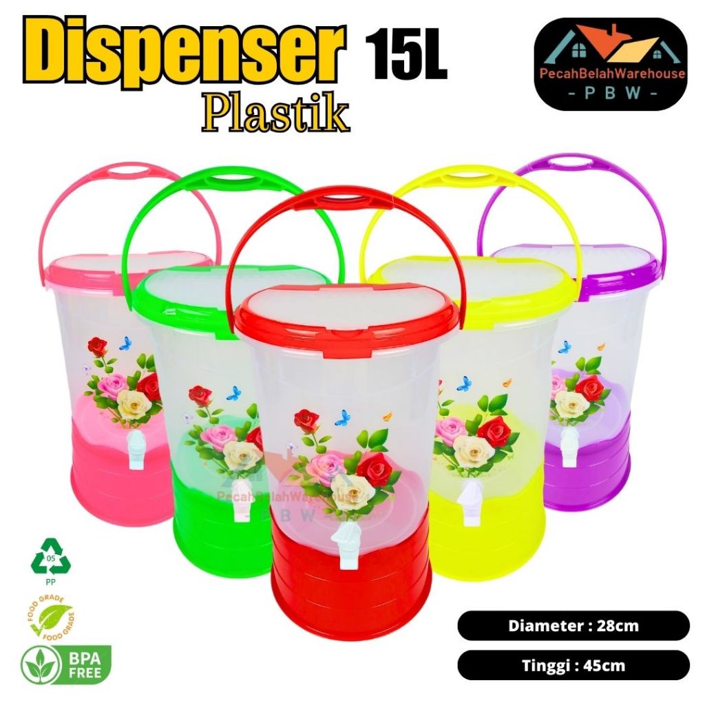 Jual Dispenser Plastik 15 Liter MPW Mikiwa / Drink Jar Plastik ...