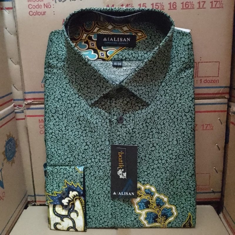Jual KEMEJA ALISAN BATIK LENGAN PANJANG 100% ORIGINAL | Shopee Indonesia