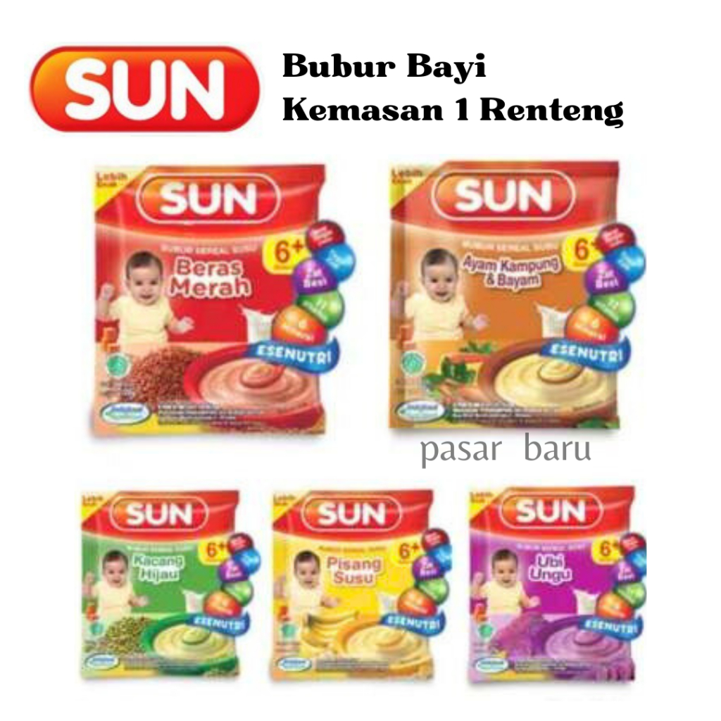 Jual Sun Bubur Bayi Rencengan - Isi 8 x 20 gram - Rasa Pisang Susu ...