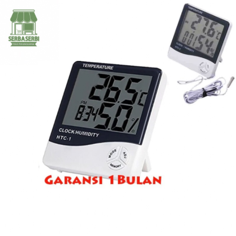 Jual Alat Pengukur Suhu Ruangan Termometer hygrometer Ruang Digital Jam ...