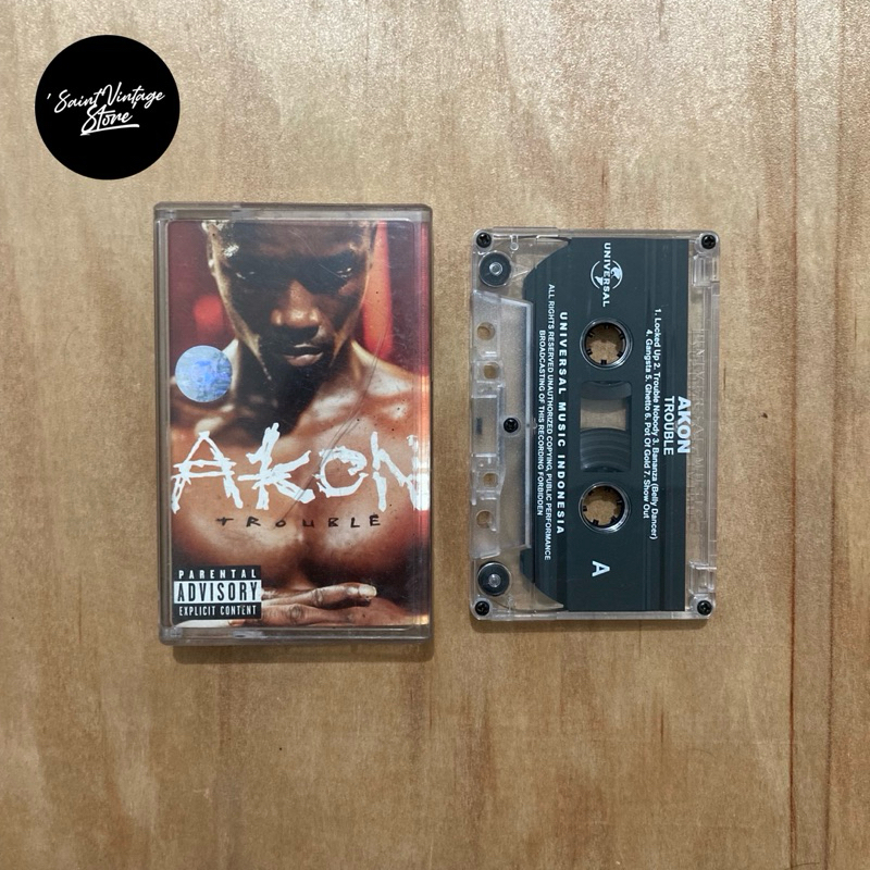 Jual Kaset Akon Trouble Original Walkman Discman Tape Boombox CD Akon ...