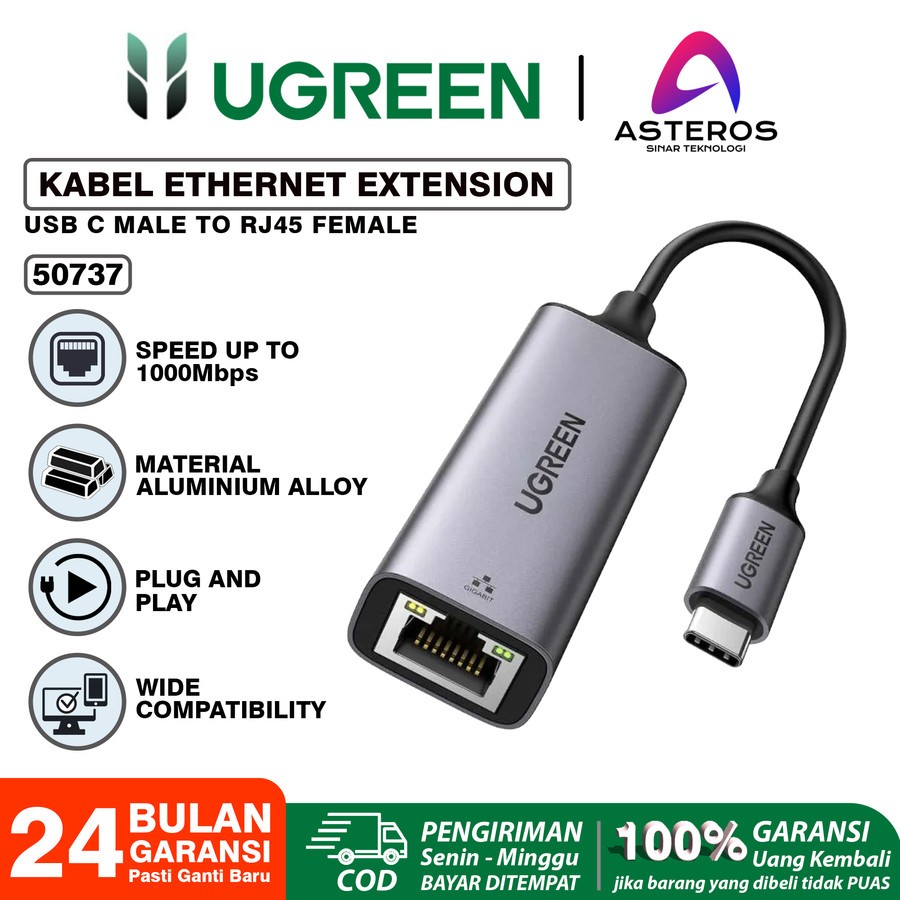 Jual UGREEN LAN USB C to LAN RJ45 - Ugreen 50737 1000mpbs Lan Card Ethernet MacBook Adapter ...