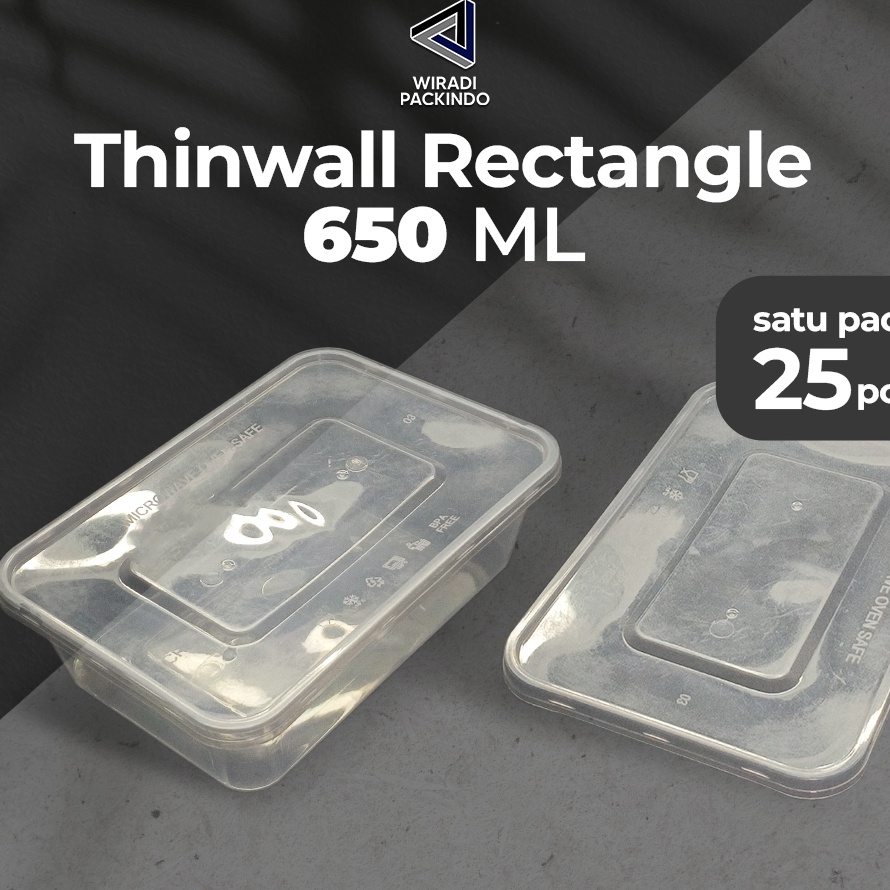 Jual Kotak Makan Plastik Thinwall Food Container Persegi panjang 65ml ...