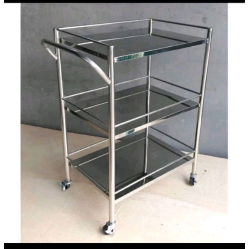 Jual Troli Instrumen 3 Susun | Trolley Instrument 3 Rak | Trolly ...