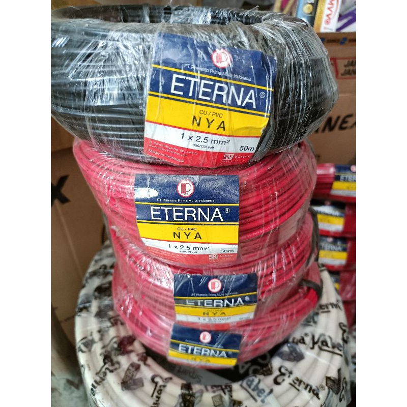 Jual Kabel eterna NYA 1x2,5 engkel kawat tunggal meteran SNI | Shopee Indonesia