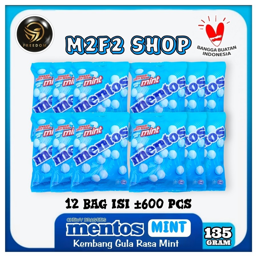 Jual Permen Mentos Mint Chewy Dragees Bag | Rasa Original - 135 gr ...